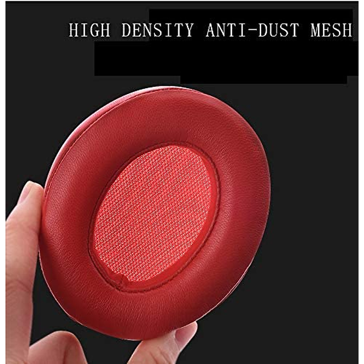 Replacement Earpad Cushions Kit Compatible with Beats Studio 2.0 Wired/Wireless Sutdio 3.0 Over-Ear Headphones Ear Pads Replacement (Red)