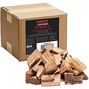 Steven Raichlen's Project Smoke Smoking Wood Chunks (Cherry)  - 5 Pound Bag Kiln Dried BBQ Large Cut Chips- All Natural Barbecue Smoker Chunks- 420 cu. in. (0.006m³) (May Receive in a Bag or Box)