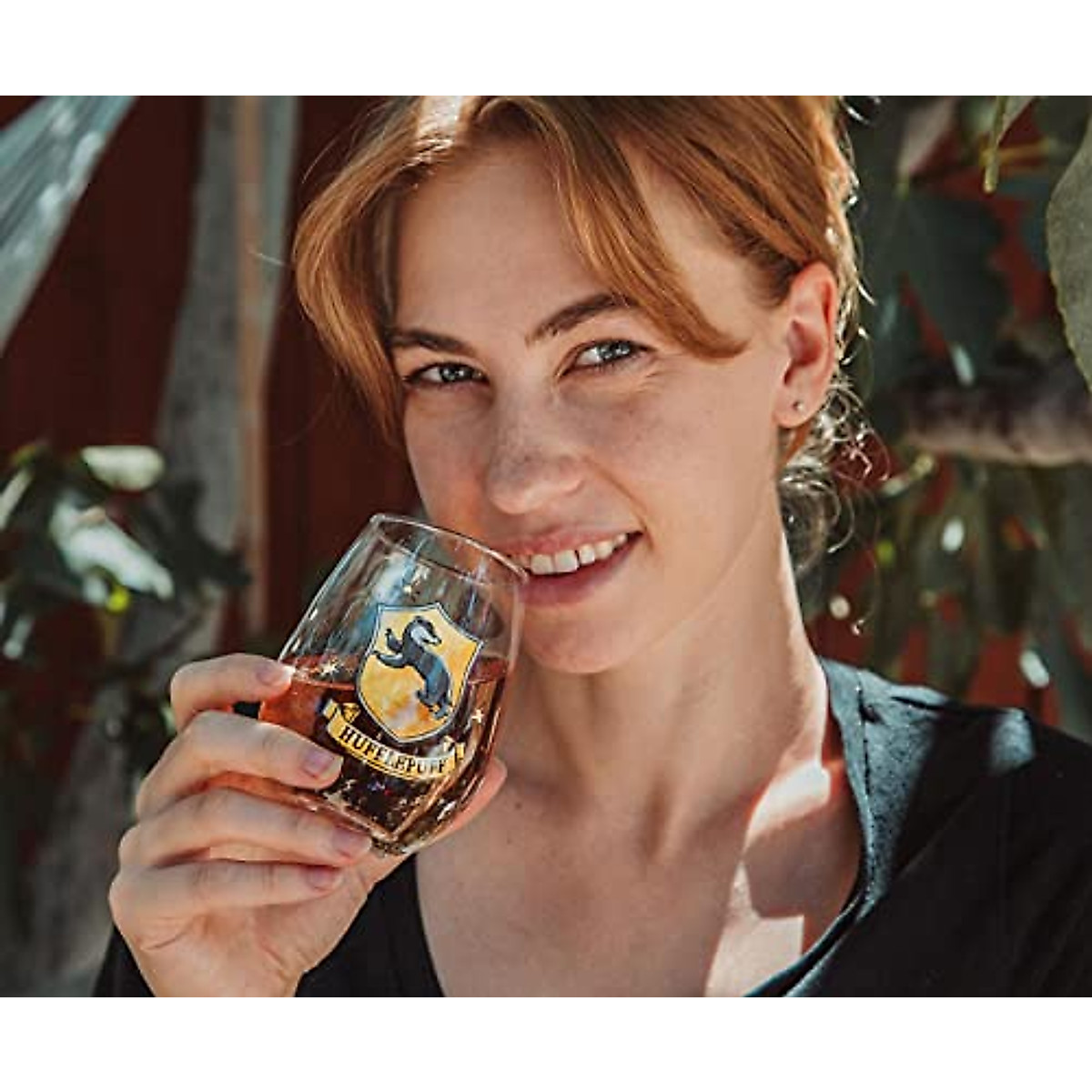 Toynk Harry Potter Hogwarts House Crests 12-Ounce Stemless Wine Glasses | Set of 4