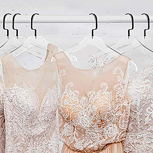 Elavain Acrylic Hanger | Sleek, Modern Clothes Hanger with Black Hook | High End Closest Organizer Space Saving Hangers for Shirts, Jackets, Sweaters, Tops & More | 10 Pack