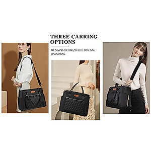 LOKASS Lunch Box - Lunch Bag Women Insulated Lunch Box for Women Teacher Nurse Tote Bag for Work Picnic or Travel Removable Shoulder Strap Side Pocket - Black