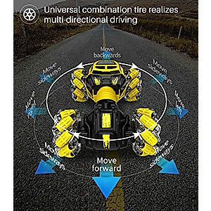 DoDoeleph Gesture RC Car, Remote Control Car, RC Stunt Cars with Watch Hand Controlled Car Sensing Truck Crawler 360°LED 1/16 4WD 12.5MPH Rechargeable Toy Cars for Kids Boys Girls Adults