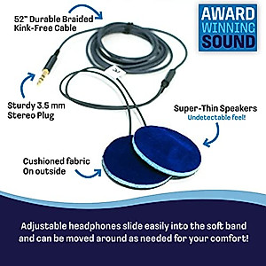 CozyPhones Sleep Headphones - Over Ear Headphones from Ultra Thin Cool Mesh Wired for Side Sleepers, Meditation, Running, Laptop, and Phone - Gray Lycra