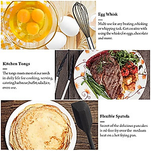 Silicone Cooking Utensil Set,Kitchen Utensils 26 Pcs Cooking Utensils Set,Non-stick Heat Resistant Silicone,Cookware with Stainless Steel Handle (Sable)