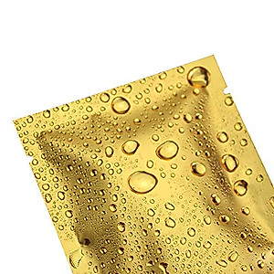 100PCS Matte Gold Metallic Foil Open Top Mylar Packaging Bags 12x18cm (4.7x7")