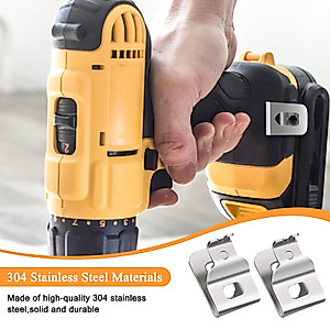 10Pcs Belt Clips For Dewalt, 304 Stainless Steel Hook Clips Drill Clips Tool Kit With Screws Belt Replacement for Dewalt N268241 Fit for 20V Power Tools DCD980 DCD980L2 DCD985L2 DCD985
