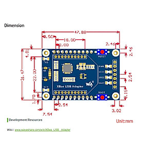 waveshare XBee USB Adapter UART Communication Board XBee Interface USB Interface Onboard Buttons/LEDs for Easy Testing,Program/Configure XBee Module