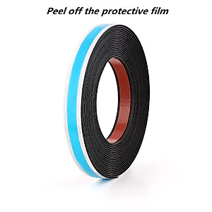 Metallic Silver Molding Trim Flexible PVC Silver Decor Trim Tape Self Adhesive Vibrant Mirror Like Silver Metallic Decorative Trim for Wall, Mirror, Door, Wardrobe (1/2 in X 16.4 FT, Silver)