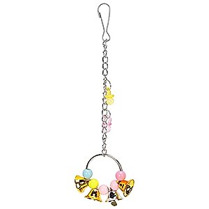Bird Parrot Toys Hanging Bell, Parrot Hanging Swing Bells for Parakeets, Hanging Bell Birds Cage Toys for Cockatiels Conures