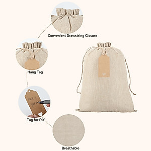 Tapleap Burlap Bags with Drawstring, 10"x14" Burlap Favor Sacks (Lot of 10) for Wrapping Gifts, Birthday, Wedding, Theme Parties or Household Use