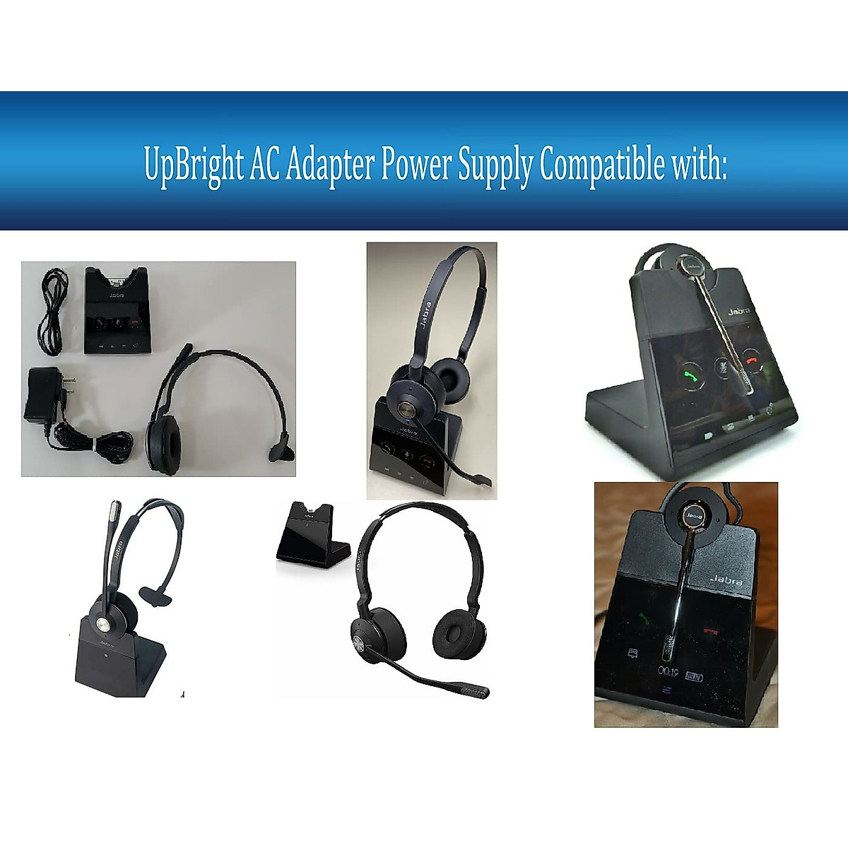 UpBright 7.5V AC/DC Adapter Compatible with Jabra Engage 65 75 Mono Stereo Wireless Headset 9553-553-125 9559-553-125 9555-553-125 9556-583-125 9559-583-125 9555-583 7.5VDC 700mA Power Supply Charger