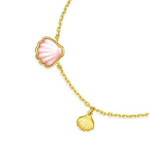 CHOW SANG SANG 999 24K Solid Gold Shell with Mother of Pearl Bracelet for Women 93526B | 7", (18 CM)