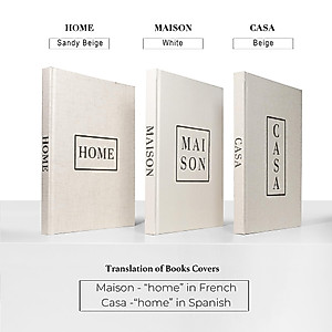 Linen Neutral Coffee Table Books Set of 3,Fashion Designer Hardcover Blank Book Stack, Modern Decorative Books for Home Decor XL Coffee Table Decoration Books - Stylish Display Books