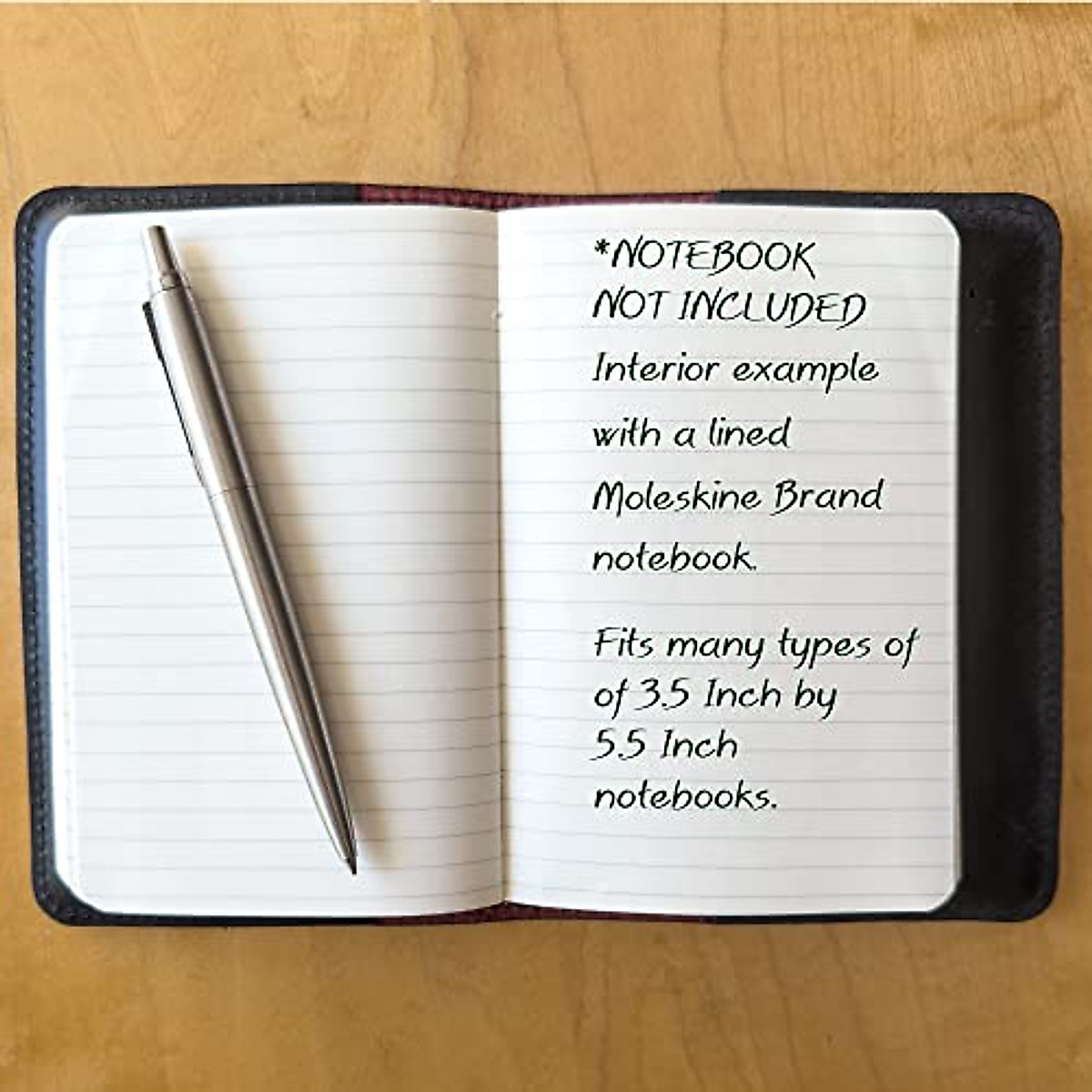 Oberon Design Dragonfly Pond Pocket Notebook Cover, Fits Many 5.5 x 3.5 Inch Notebooks, Embossed Genuine Leather, Fern Color, Made in the USA