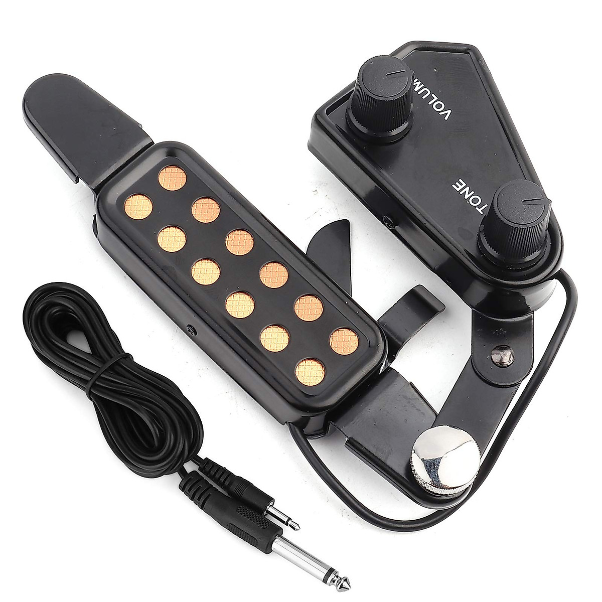 12 Sound Hole Guitar Pickup,Magnetic Pickup Transducer with Volume Tone Tuner Kit for Acoustic Guitar