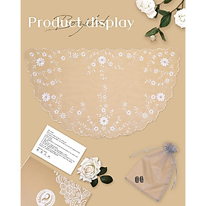 Bozidol Catholic Church Mass Veil Spanish Chapel Lace Mantilla Veil First Communion Head Covering for Girls (Black-Gold)