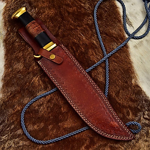 18" Massive Damascus Hunting Knife, Crocodile Dundee Bowie Knife, Damascus Fixed Blade Knife, Gigantic Damascus Knife, Big Hand Made Knife