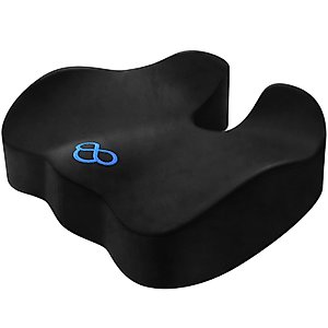 BlissTrends Seat Cushion,Thick Memory Foam Cushions for Pressure Relief, Tailbone Pain, Sciatica & Back Pain Relief for Office Chairs (Black)