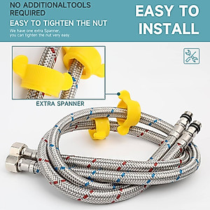 ARRISEA 32-Inch Long Braided Stainless Steel kitchen Faucet Supply Hose, Bathroom Faucet Connector Braided Supply Hose3/8'' Female Compression x M10 Male x 2 Pcs (1 Pair)