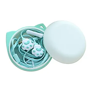 MuYiYi11 Bluetooth Earphones & Headphones Portable Cartoon Cute Cat Claw 3.5mm Jack Wired in-Ear Phone Earphones Headphone, Blue