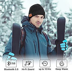 GREENEVER Bluetooth Beanie Hat Mens Gifts Christmas Stocking Stuffers Gifts for Men Women Black