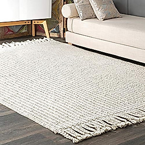 nuLOOM Keren Casual Wool Tassel Area Rug, 8x10, Off-white