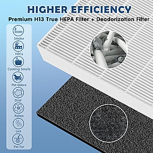 True HEPA AP-1512HH Replacement Filter Set for Coway Airmega AP-1512HH and 200M Series Air Cleaner Purifiers, AP-1512HH-FP, AP-1518R, AP-1519P, 1 True HEPA Filter and 4 Carbon Filters, Part # 3304899