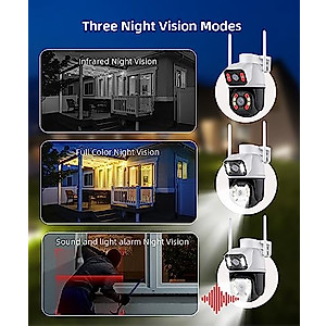 SXBCyan 4K PTZ WiFi Surveillance Camera 8MP Wireless Security Cameras Human Detection Outdoor Dual Lens IP Camera Auto Tracking ICSee (Size : 4MP NO Card)