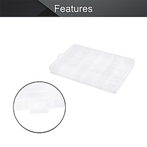 Jutagoss Plastic String Organizer Box With Dividers, 7.68x5.31x0.98 inch, 24 Mpartment Craft Storage Containers, 2PCS Bead Tackle Bolt Screw Parts Rock Collection Box.