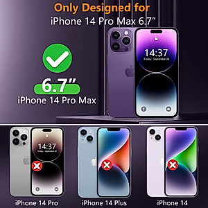 SPIDERCASE Magnetic for iPhone 14 Pro Max Phone Case,Built-in Invisible Stand [Compatible for Magsafe] Military Grade Shockproof [2 Pack Tempered Glass Screen Protector] Translucent Matte Case,Black