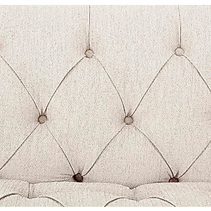 Homelegance St. 30" Claire Fabric Chesterfield Chaise, Almond Brown