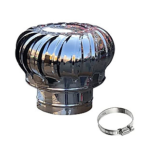 ZAQYCM 4 6 8 10 12 14 Inch Wind Turbine Cover for Home Roof, Outdoor Roofing Vent Pipe for House/Chimney/Metal Roof, All Weather Rain Cap Stainless Steel (Size : 200mm/7.9 in)