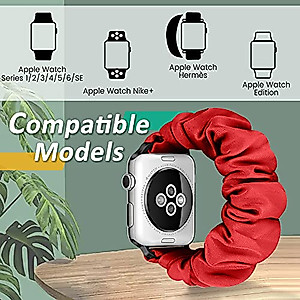 Fimpressiont 10 Packs Compatible with Apple Watch Bands Scrunchies 38mm 40mm 41mm 42 mm 44mm 45mm Women Girls Cute Cloth Pattern Printed Fabric Wristbands Straps Band for iWatch Series 8/7/6/5/4/3/2/SE