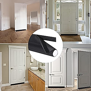 Door Draft Stopper, 37" Under Door Draft Stoppers, Adjustable Door Draft Blocker Bottom for Soundproof, Isolating Hot and Cold Air, Dust, Smoke, Wind and Breeze (Black, 1 Pack)