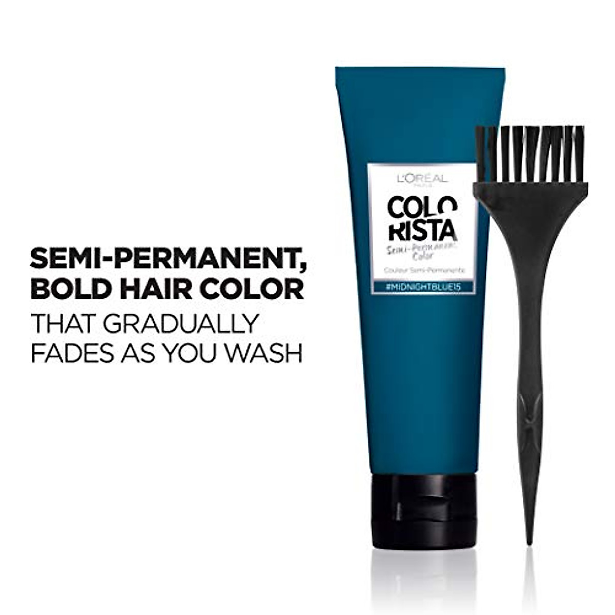 L'Oreal Paris Colorista Semi-Permanent Hair Color for Brunette Hair, Midnight blue