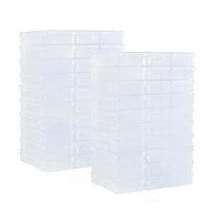 Party Club of America Transparent 5" x 7" Photo Storage Boxes - Photo Organizer Cases Photo Keeper Picture Storage Containers Box for Photos - 20 Pack (Clear)
