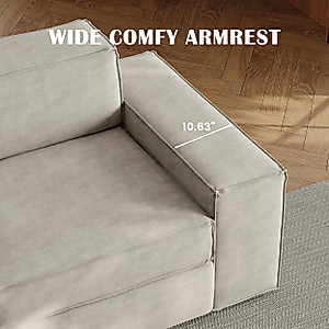 POVISON 115.75" Oversized Modern Modular Sectional Sofa for Living Room Large Sectional Couches Velvet L Shaped Deep Seat Sofa Set 3 Seat with Reversible Ottoman Big Comfy Cloud Couch for House Office