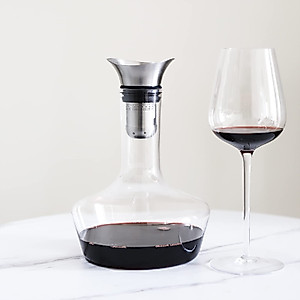 Wine Decanter Red Wine Decanter Wine Decanter With Aerator, 100% Hand Blown Crystal Glass Red Wine Decanters And Carafes with Built In Aerator,Wine Gift, 1500ml/50.7oz (full capacity)