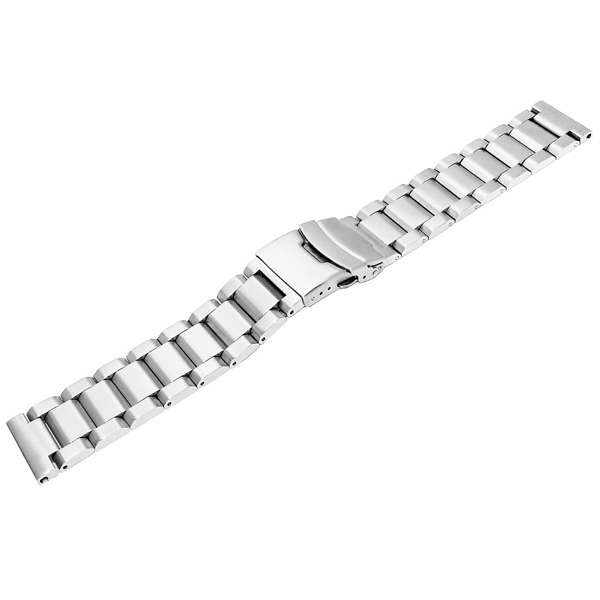 SINAIKE 20mm Silver Brushed Wristband Solid Stainless Steel Watch Band with Deployment Lock Buckle for Men Women