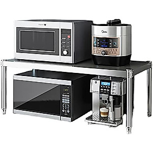 Generic Stainless Steel Microwave Oven Rack countertop Shelf for kitchen2 Tier 200 LBS (23.6In×13.7In×15.7In), Silver