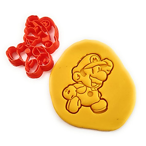 T3D Cookie Cutters Inspired By Mario Bros Cookie Cutter, Suitable for Cakes Biscuit and Fondant Cookie Mold for Homemade Treats, 3.54'' x 2.63'' x 0.55''