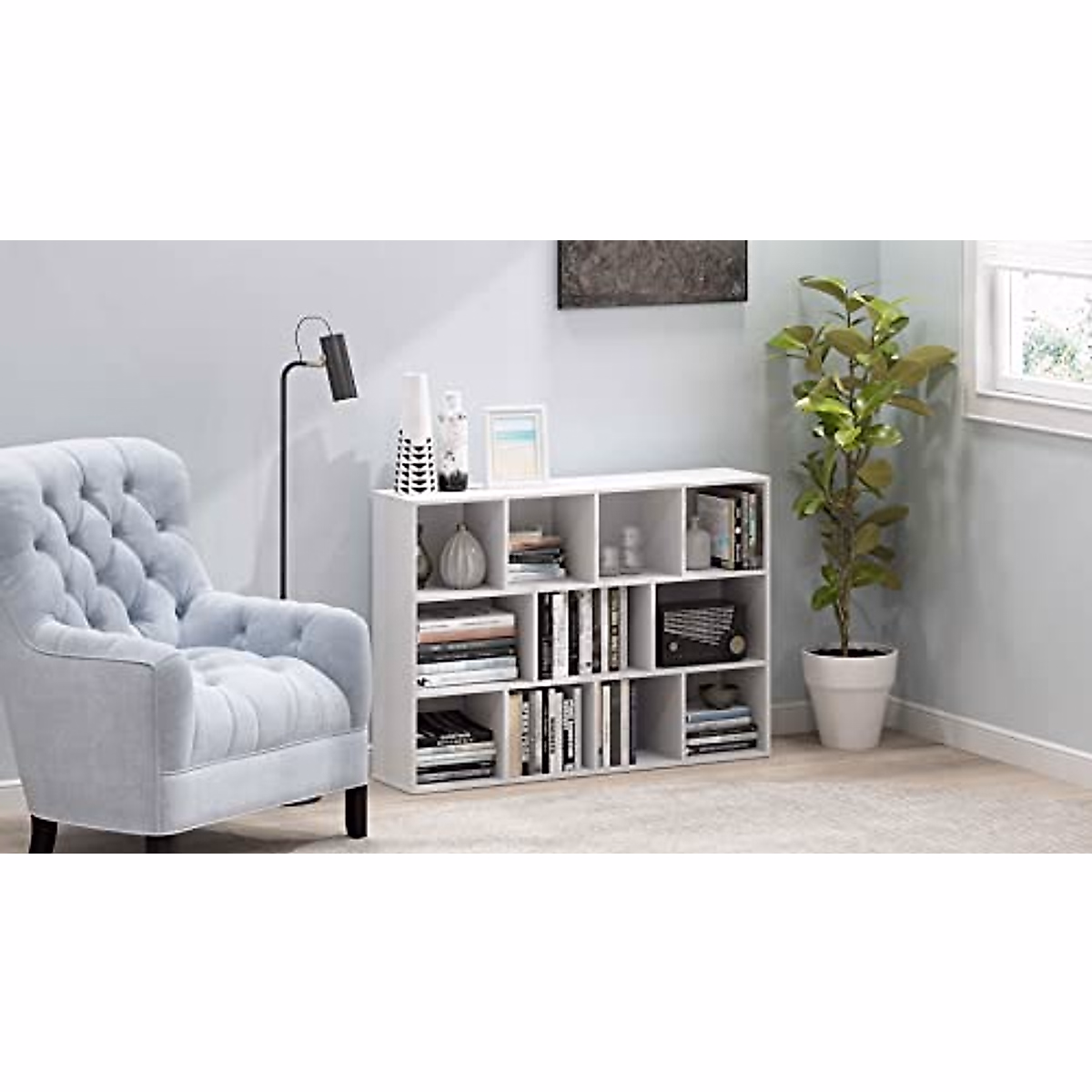 Furinno Luder Bookcase / Book / Storage , 11-Cube, White