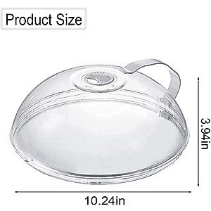 2 Pack Microwave Splatter Cover, Transparent Cover, Microwave Plate Cover Lid with Handle and Adjustable Steam Vents Holes Keeps Microwave Oven Clean