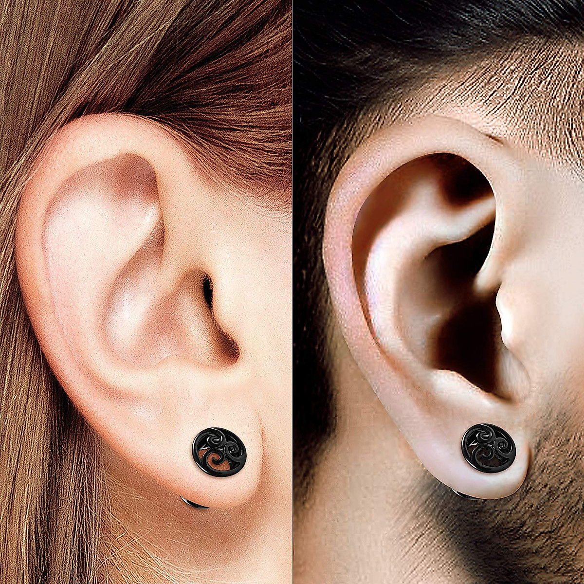 BIG GAUGES Pair of Blackline Alloy 4gauges 5 mm Double Flared Saddle Piercing Jewelry Ear Flesh Tunnel Stretcher Earring Plugs BG6116