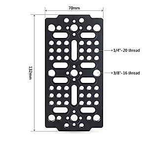 SmallRig Multi-Functional Cheese Plate with 1/4 3/8 Threads, Switching Mounting Plate w/ Locating Point for ARRI for Camera and Tripod Plate - 1681