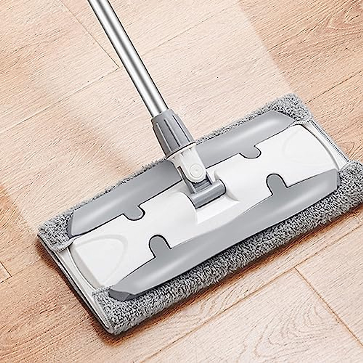 Leyeet Microfiber Floor Mop, Rotating Dust Mop with Adjustable Handle, Reusable Mop Pads, Floor Cleaner Mop or Flat Head Mop for Wood, Tiles, Marble