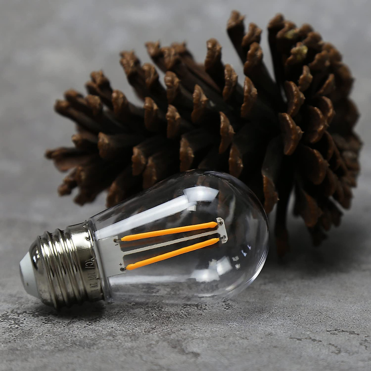 RuiAoTD 25Pack S14 LED Replacement Light Bulbs, Shatterproof Outdoor String Plastic Light Bulbs, 2W Equivalent 20W, E26 Base, 2200K Warm White LED Vintage Light Bulbs, Non-Dimmable