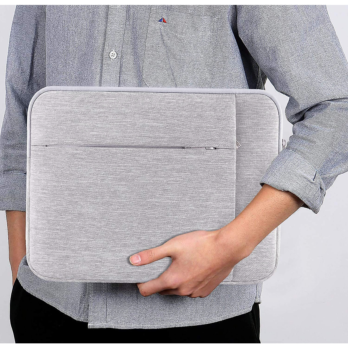 Lacdo 13 inch Laptop Sleeve Case for 13 inch New MacBook Air M2 A2681 M1 A2337 A2179 A1932 | 13 inch New MacBook Pro M2 M1 A2338 A2251 A2289 A2159 A1989 | 12.9" iPad Pro 6th 5th 4rd Computer Bag, Gray