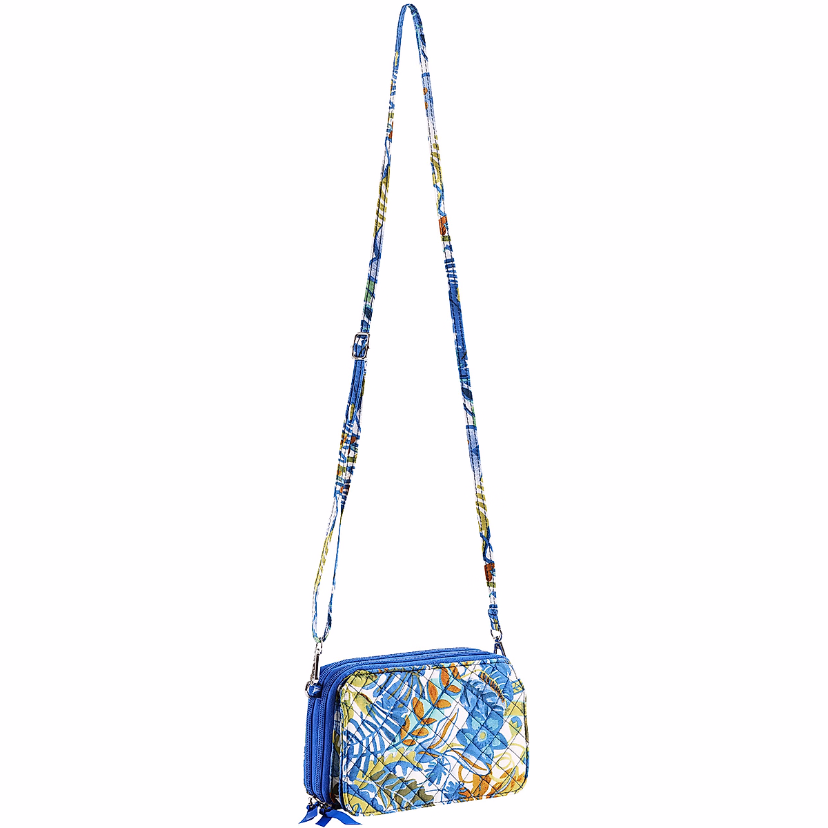 Brentano Cotton quilted double-zipper crossbody wallet purse and clutch (TROPICAL PARADISE)
