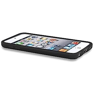 BLLQ Compatible with iPod Touch 7 Case ，iPod Touch 6 Case, iPod Touch 5 Case,Black Glossy TPU Soft Slim Light Thin Cover Skin Case Compatible with iPod Touch 5th / 6th / 7th Gen, Black